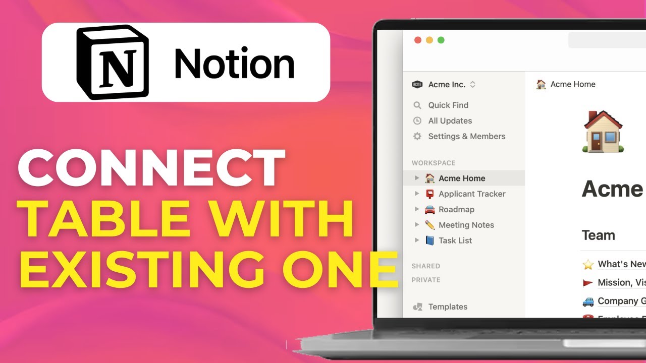 How to Connect a Table with an Existing Database in Notion - YouTube