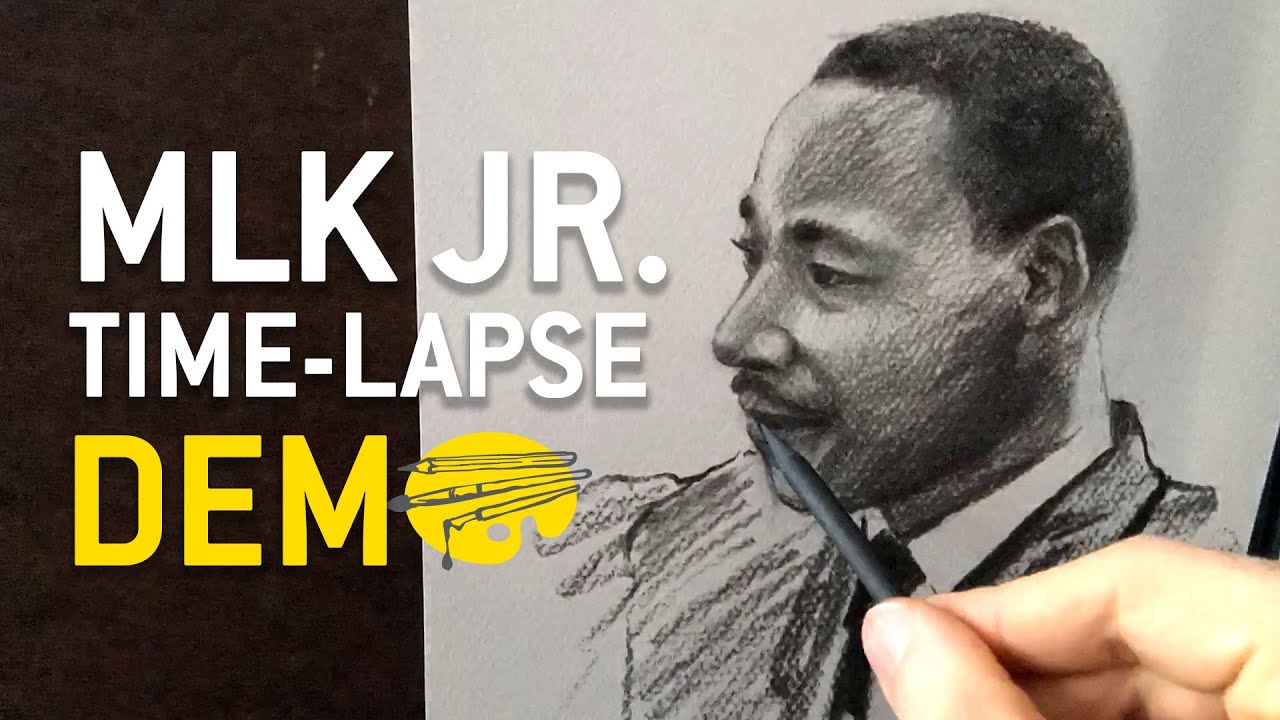 CHARCOAL DRAWING VIDEO Time-Lapse of Martin Luther King Jr. | Smile ...