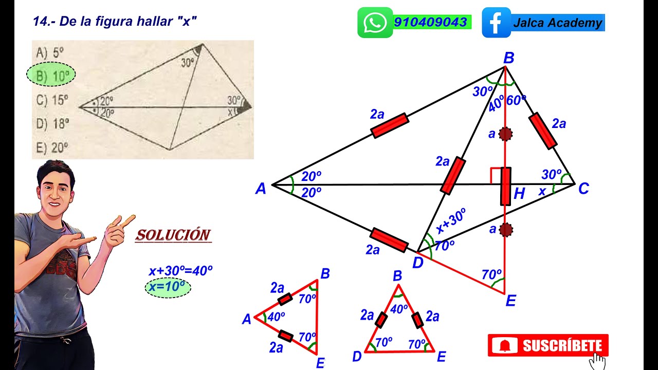 CONSTRUCCION DE TRIANGULOS &GEOMETRIA PLANA& EJERCICIO Nº14 - YouTube