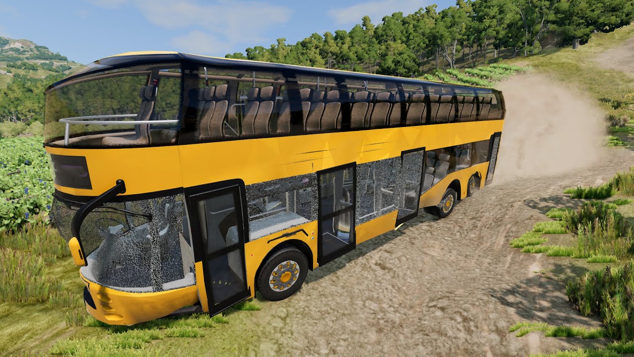 Double Decker Bus Stuck On Road 😲😲😲 – BeamNG Drive l BeamNG Famous ...