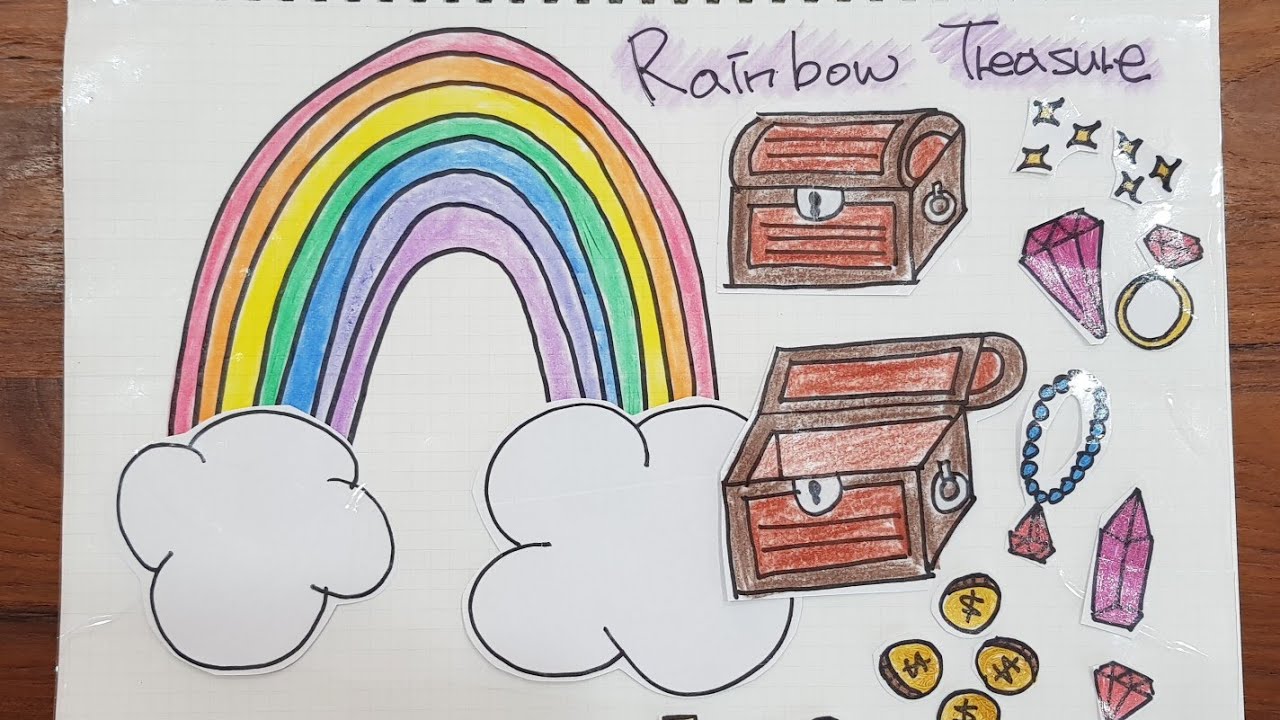 💕Paper DIY💕Rainbow Treasure,Paper playing, 인형놀이, 무지개 보물상자 - YouTube