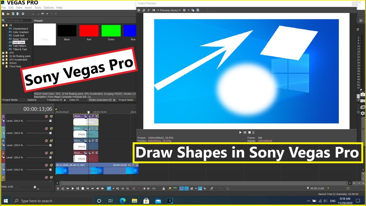 How to draw/create any shapes in Sony Vegas - YouTube