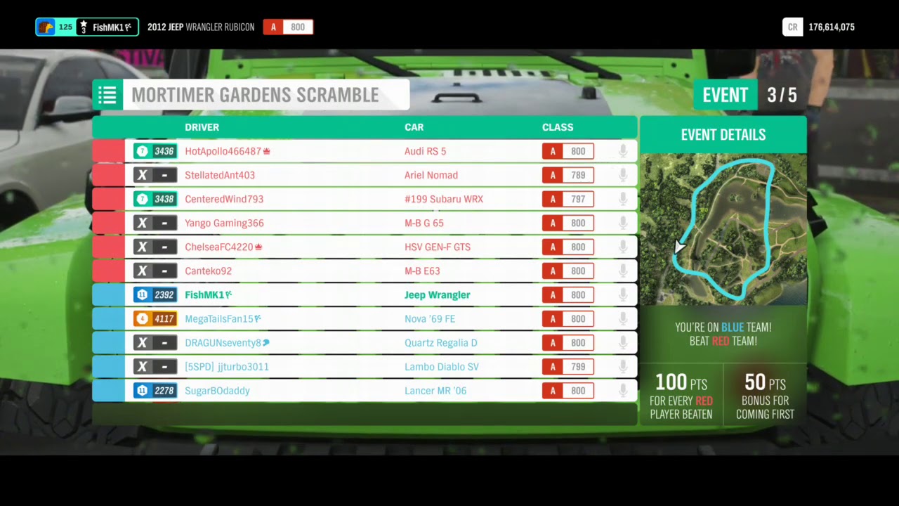 FH4 Online Racing Jeep Rubicon Mortimer Gardens Scramble - YouTube