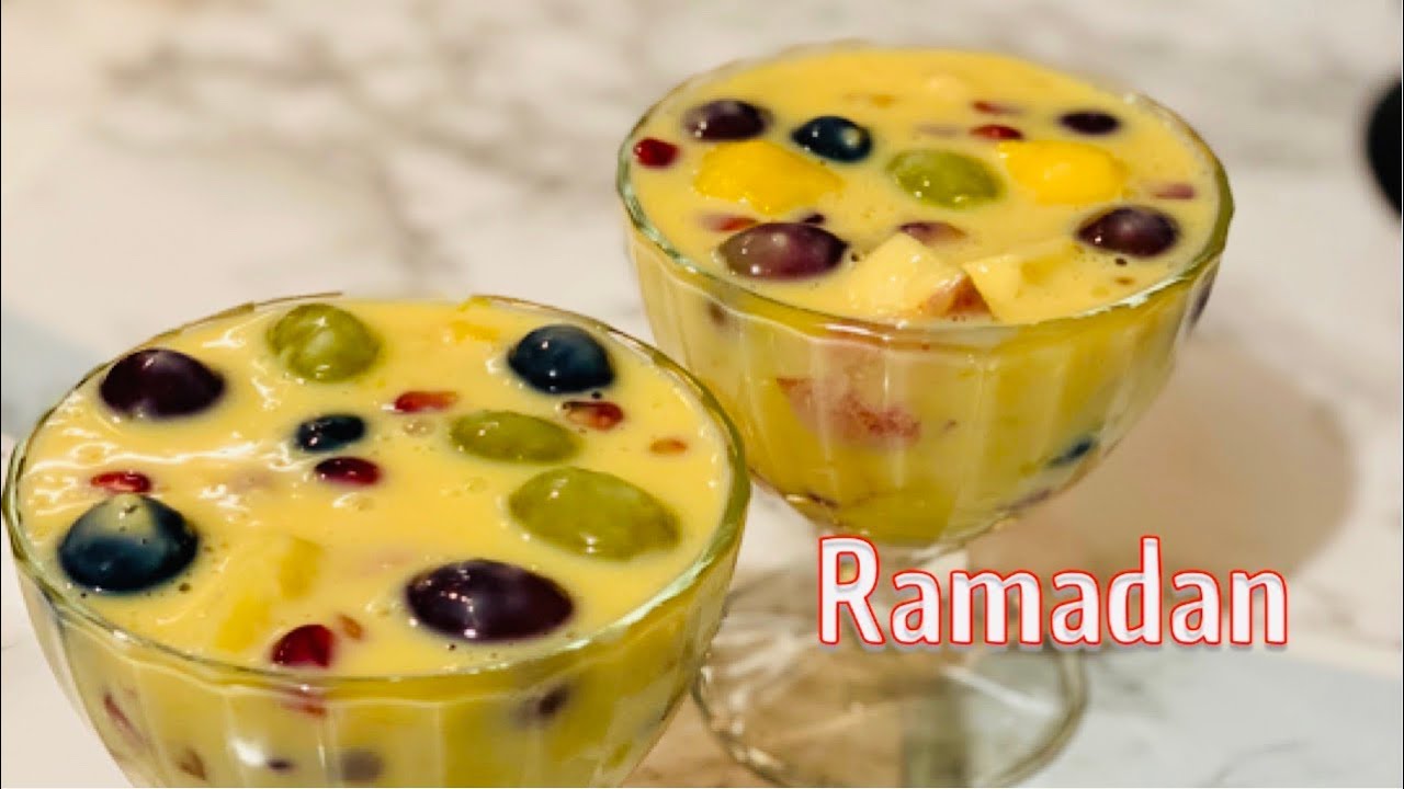 Fruit Custard Recipe|Healthy Dessert|Ramadan daily day 7|Furuti fi ...