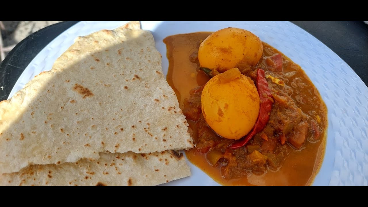 HOW TO MAKE EGG CURRY & ROTI #cooking #breakfast #outdoorcooking #food ...