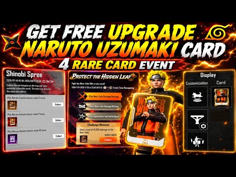 😍GET FREE UPGRADE NARUTO CARD IN PUBG MOBILE & BGMI | 4 RARE CARD EVENT | PROTECT THE HIDDEN LEAF 