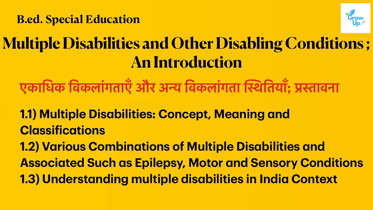 Multiple Disabilities and Other Disabling Conditions ; An Introduction ...
