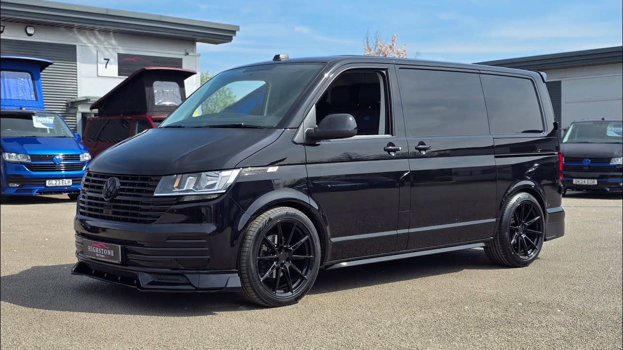 Stealth black 🥷 modified vw transporter t6.1 bodykit alloys Lowered ...