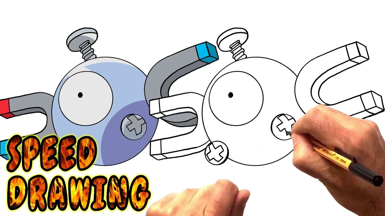 How to Draw Magnemite from Pokemon Go - Very Rare (Speed Drawing) - YouTube