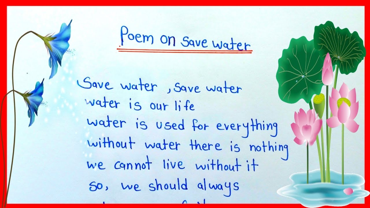poem on save water/poem on World water day/जल संरक्षण पर कविता/save ...