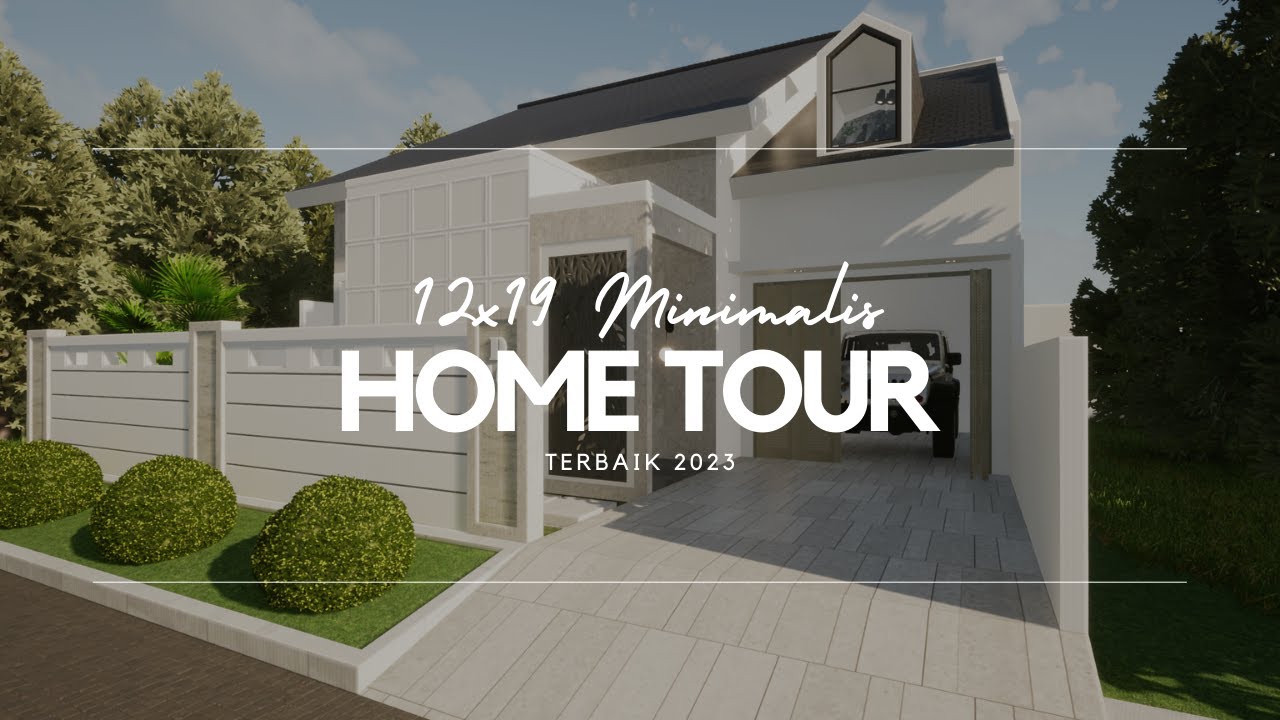 Desain rumah minimalis modern 12x19 meter 3 kamar ada kolam renang ...