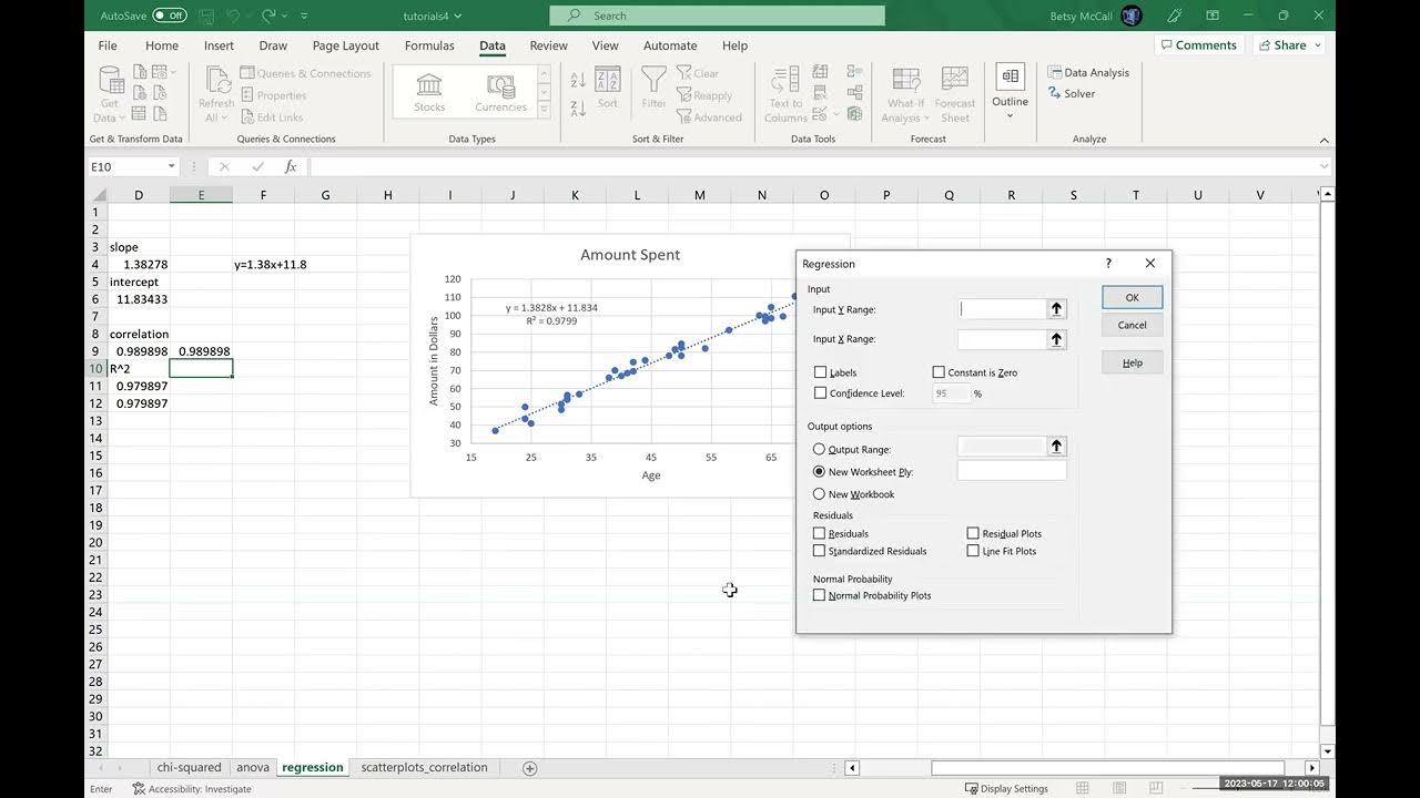 One Variable Regression Basics in Excel - YouTube