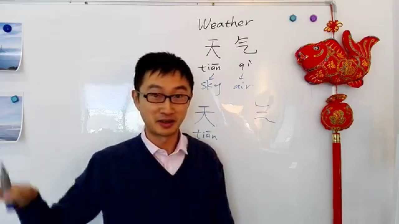 Interesting Chinese characters -天气 tian1qi4 - weather - YouTube