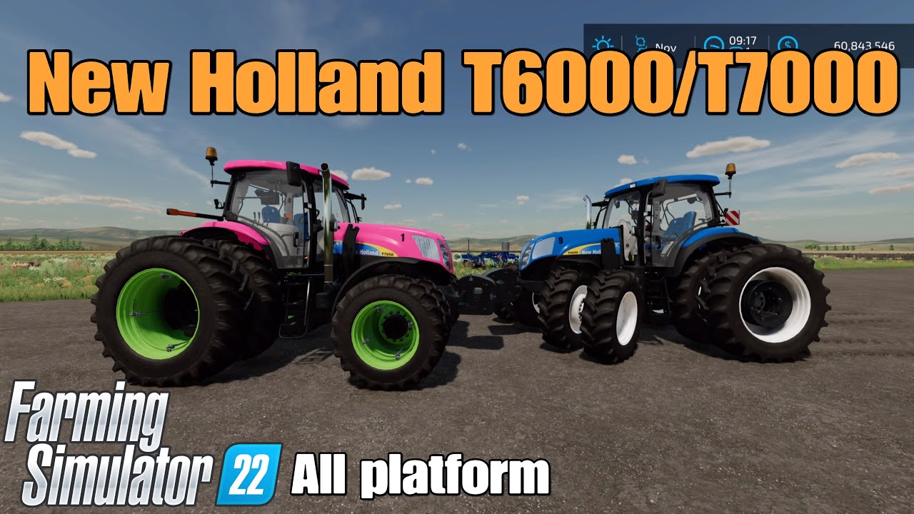 New Holland T6000 T7000 / FS22 mod for all platforms - YouTube