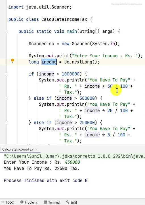 Calculate TAX by using JAVA Program | JAVA HINDI | JAVA shorts #shorts #shortvideo - YouTube