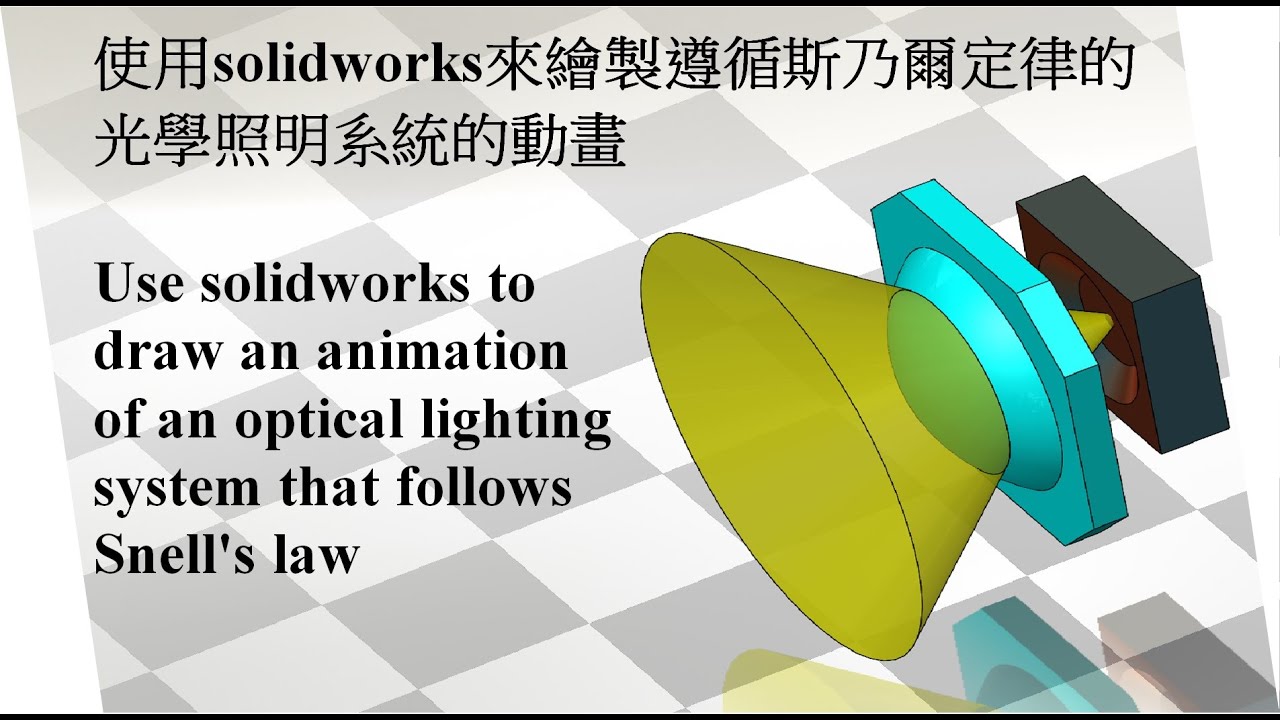 用solidworks來繪製遵循斯乃爾定律的動畫/Use solidworks to draw an animation of an ...
