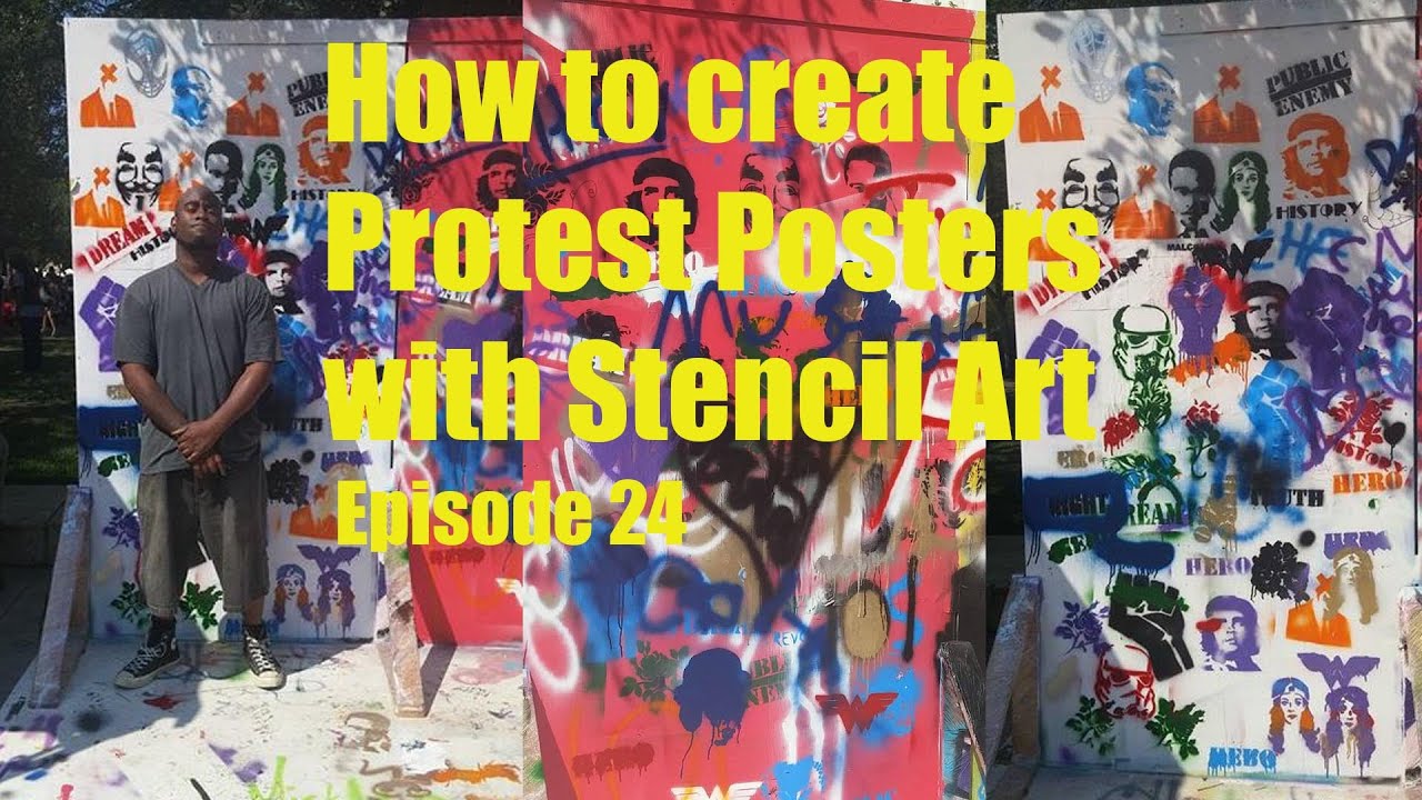 How to create protest posters with Stencil Art - YouTube