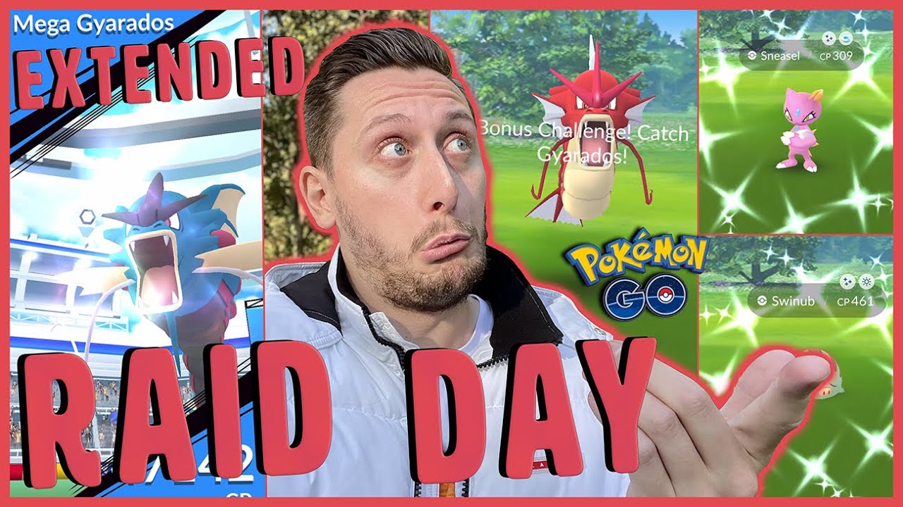 SHINY *MEGA GYARADOS RAID DAY* GOT EXTENDED IN POKÉMON GO! - YouTube