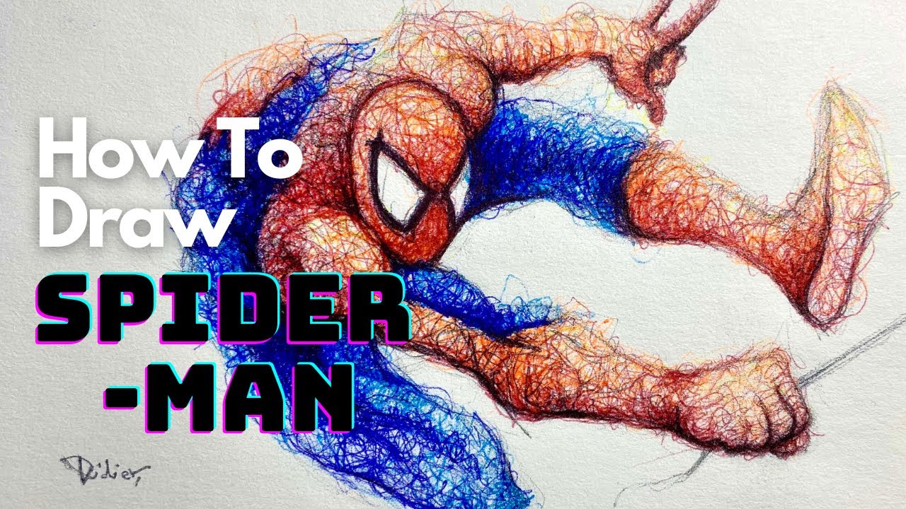 HOW TO DRAW SPIDER-MAN | Timelapse. Scribble Art. - YouTube