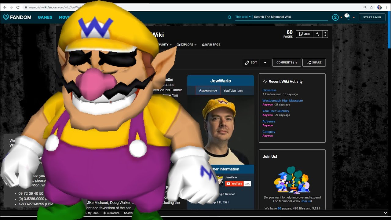 JewWario, the ERASED gamer... #ChannelAwesome - YouTube