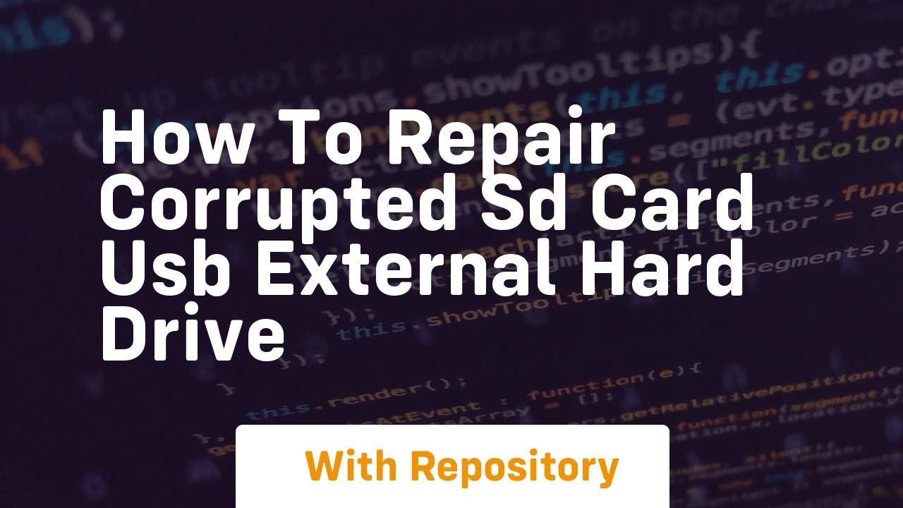 How to repair corrupted sd card usb external hard drive - YouTube