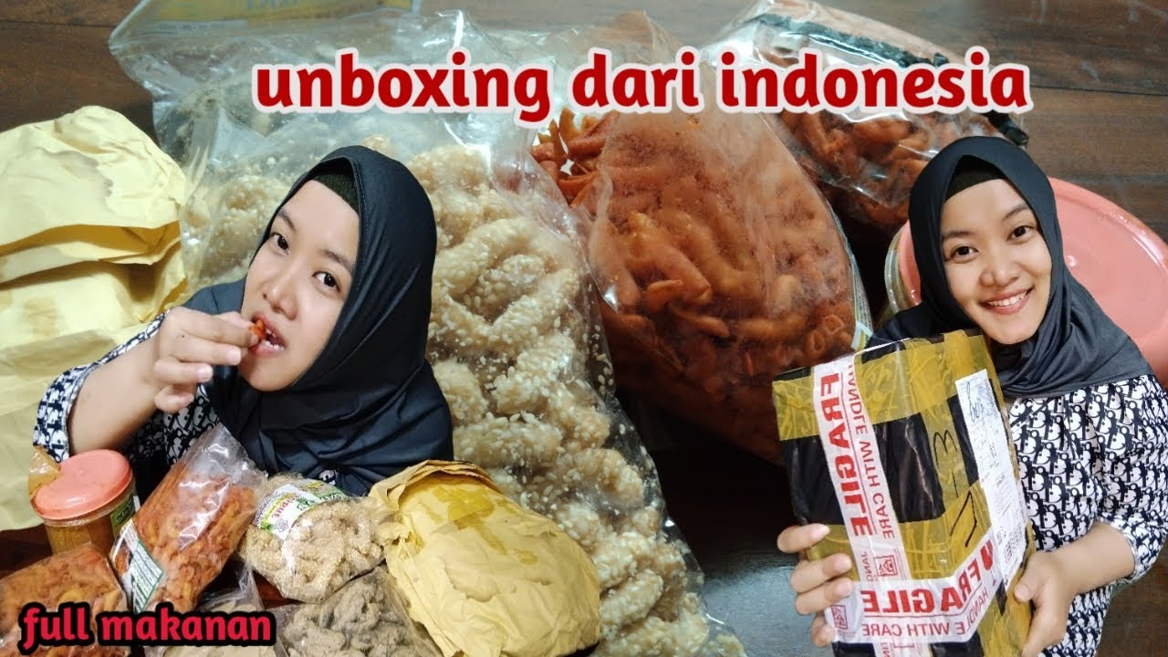 UNBOXING BARANG DARI INDONESIA,FULL MAKANAN #anakrantau - YouTube