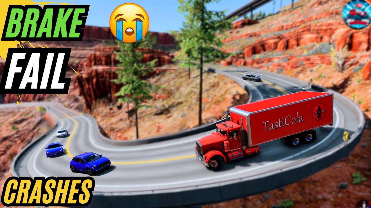 Truck Brake Fail Crashes -- BeamNG.Drive - YouTube
