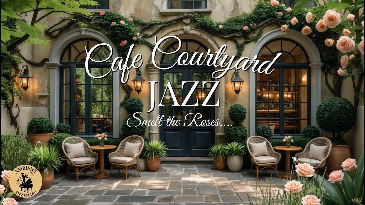 Garden Courtyard Jazz ☕ Elegant Café Music for Relaxed, Unhurried ...