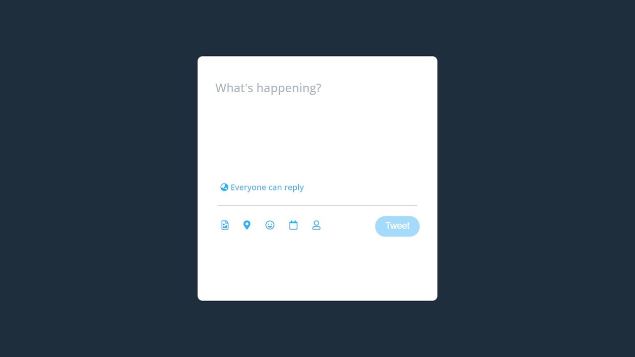 Create A Twitter Tweet Box Clone With Htmlcss And Javascript Youtube