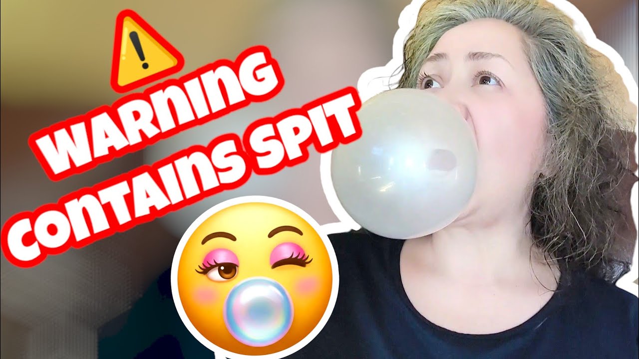 ASMR Bubblegum Blowing (No Talking) Smacking, Open Mouth Chewing Gum ...