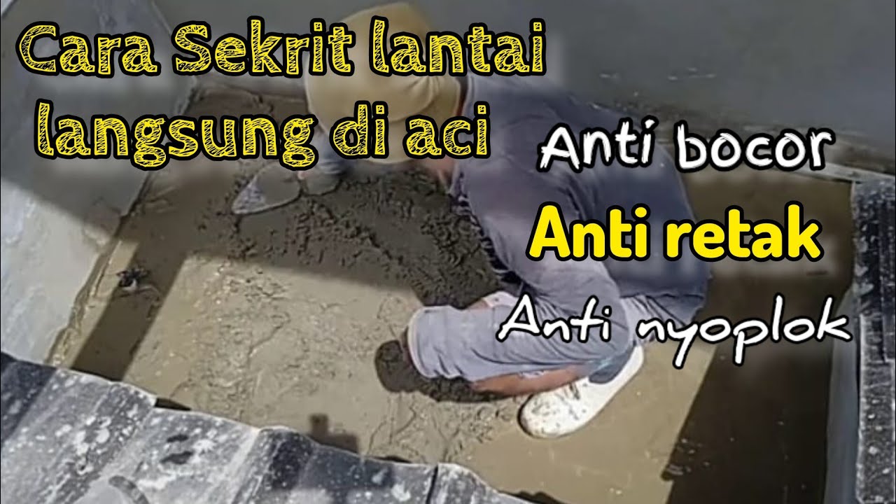 cara plester lantai lansung aci halus rapi - YouTube