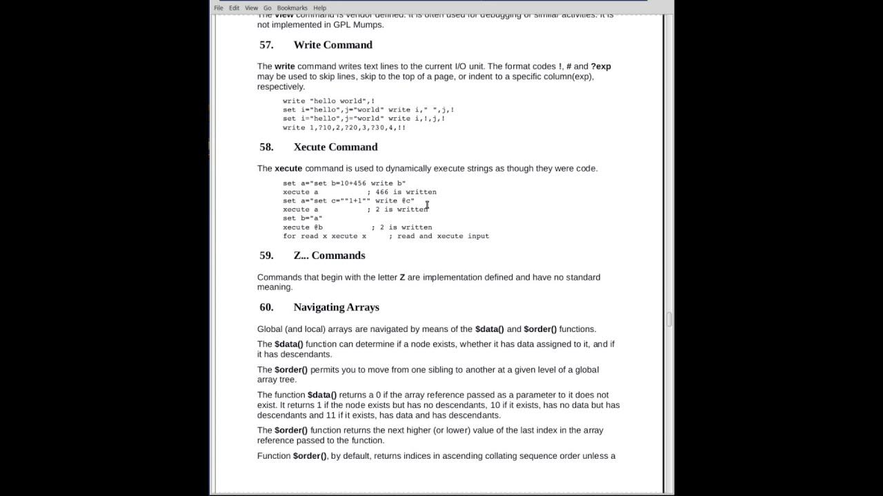 Mumps Programming Language Tutorial Part 13 - YouTube