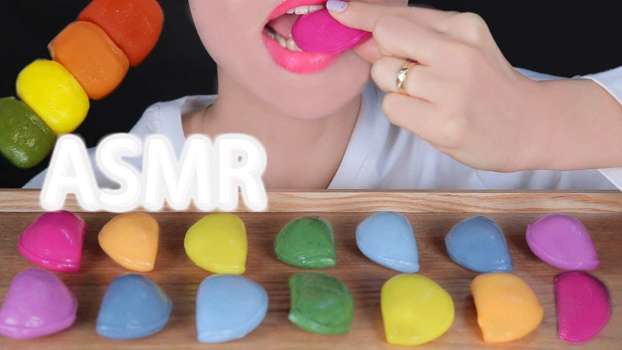 ASMR KOREAN TRADITIONAL RICE CAKE RAINBOW SONGPYEON 무지개 송편 먹방 NO ...