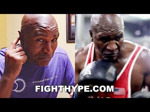EVANDER HOLYFIELD CHECKS MIKE TYSON EAR BITE JOKES; STEPPING UP ...