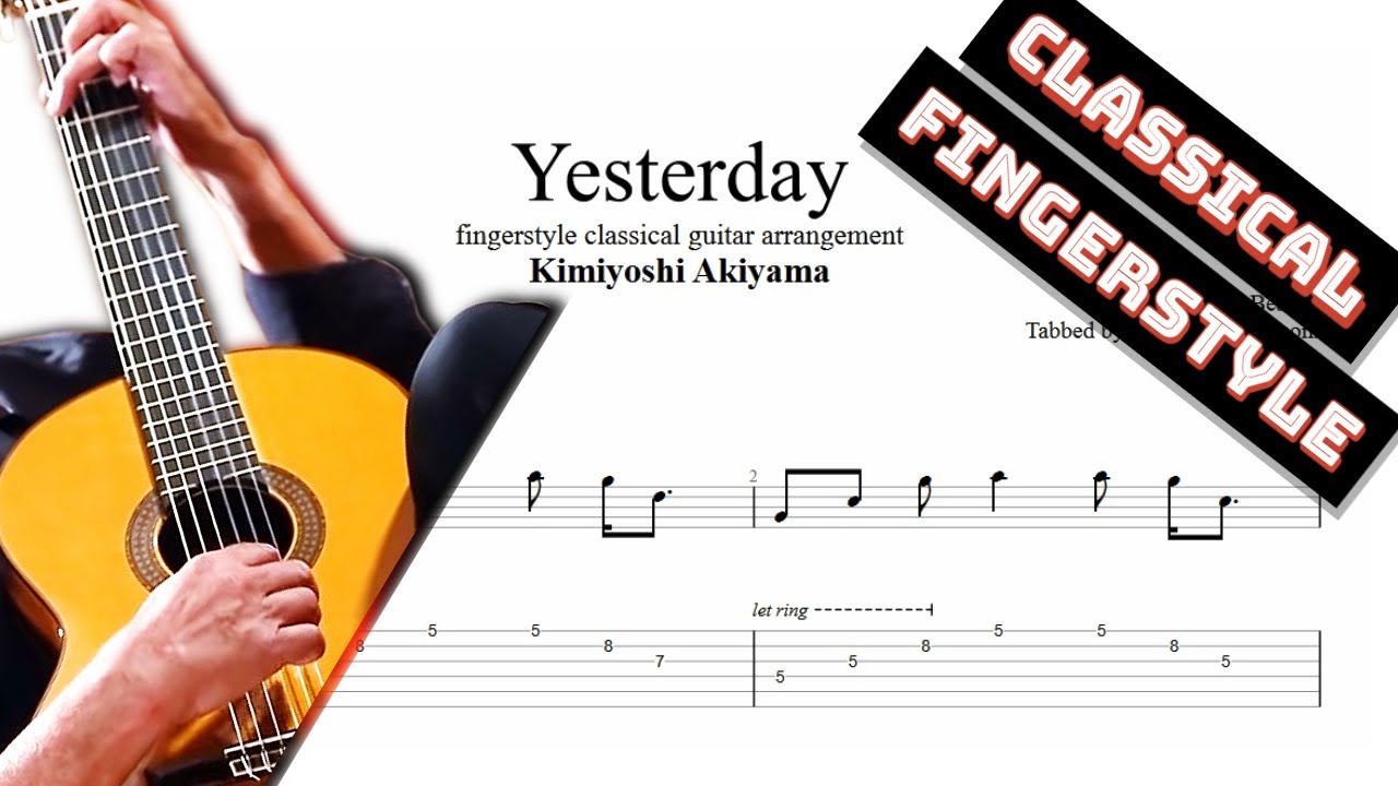 Yesterday TAB - fingerstyle classical guitar tabs (PDF + Guitar Pro ...