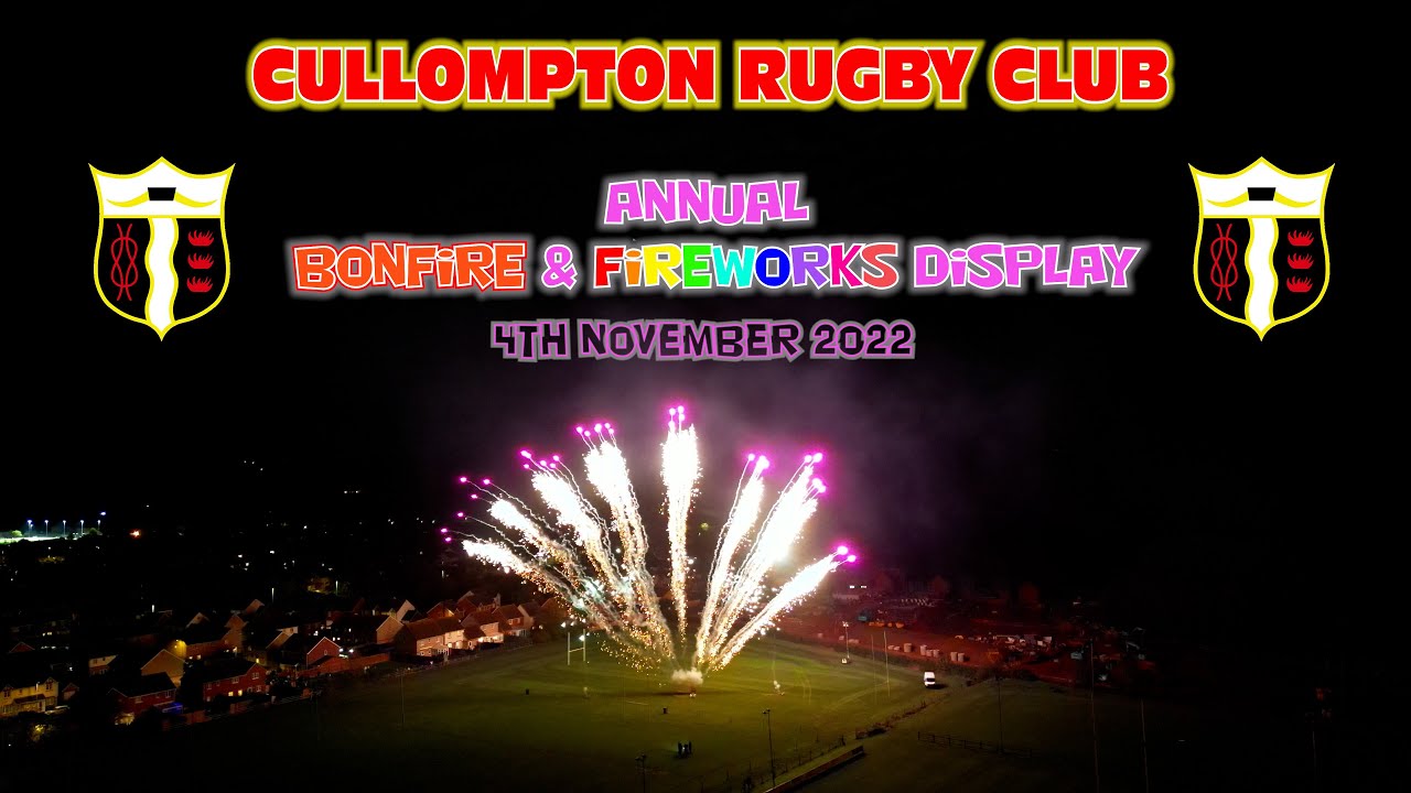 CULLOMPTON RUGBY CLUB ANNUAL BONFIRE AND FIREWORKS DISPLAY 2022 - YouTube