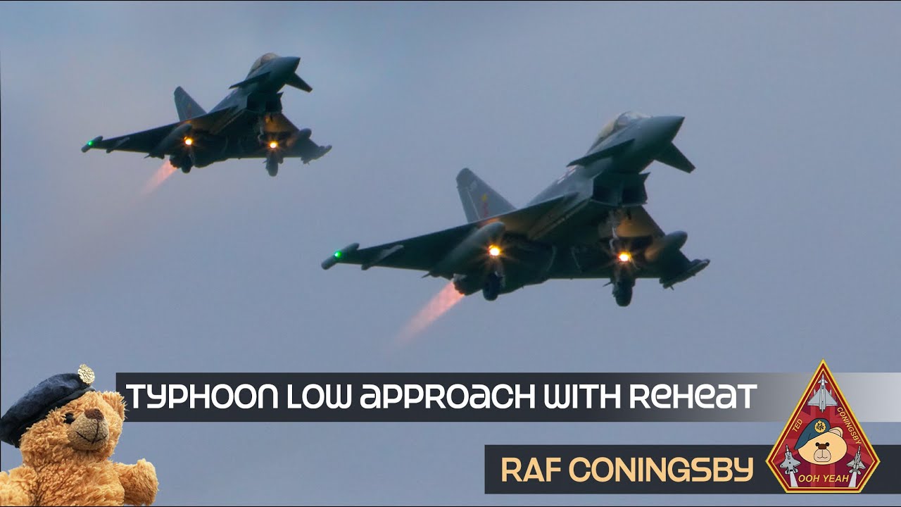 NEW 41 TYPHOON PILOT PRACTICING CIRCUITS USING SPECTACULAR REHEAT ...