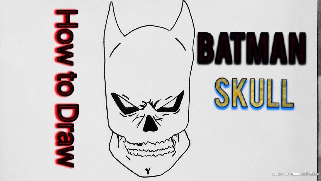 How to Draw Batman Skull step by step easy - YouTube