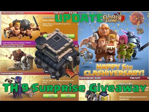 TH 9 giveaway on COC 5th anniversary, come and enjoy... - YouTube