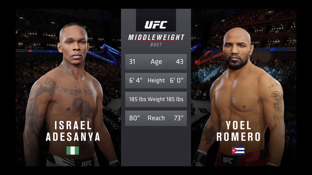 Israel Adesanya Vs Yoel Romero UFC 4 (HARD) - YouTube