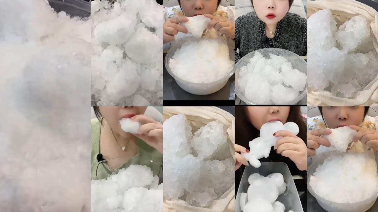 SOFT ICE WHITE ICE 🍚ASMR ICE FROST ICE 🧊SQUEAKY ICE FREEZERFROST ICE ...