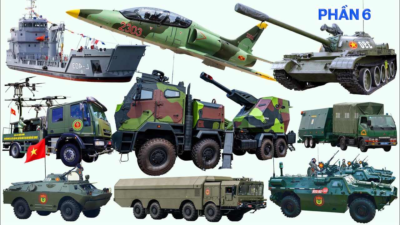 Khí tài Việt Nam P6, Pháo tự hành, UAV, Tàu vận tải, Tên lửa, Tăng ...