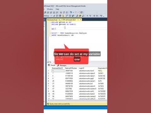 #SQL How to Use Variables?? #datascience #sqltips #mssql - YouTube
