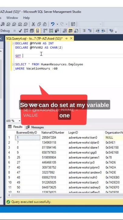 #SQL How to Use Variables?? #datascience #sqltips #mssql - YouTube