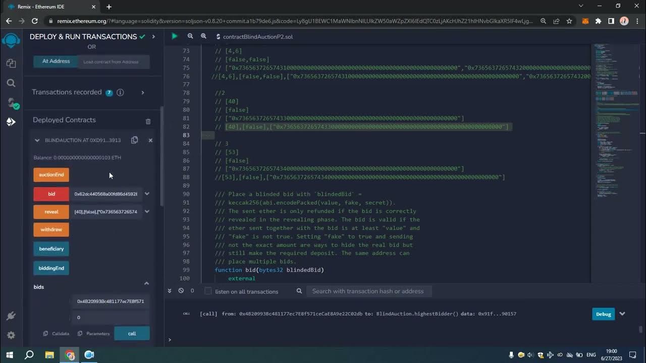 Solidity by Example Blind Auction Contract: Complete Explanation (Part 3) - YouTube