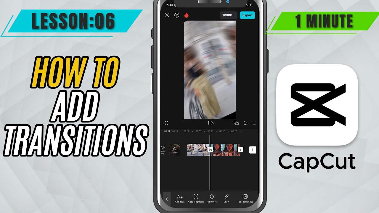 How to Add Transitions in CapCut Mobile - Lesson 06 CapCut Mobile ...