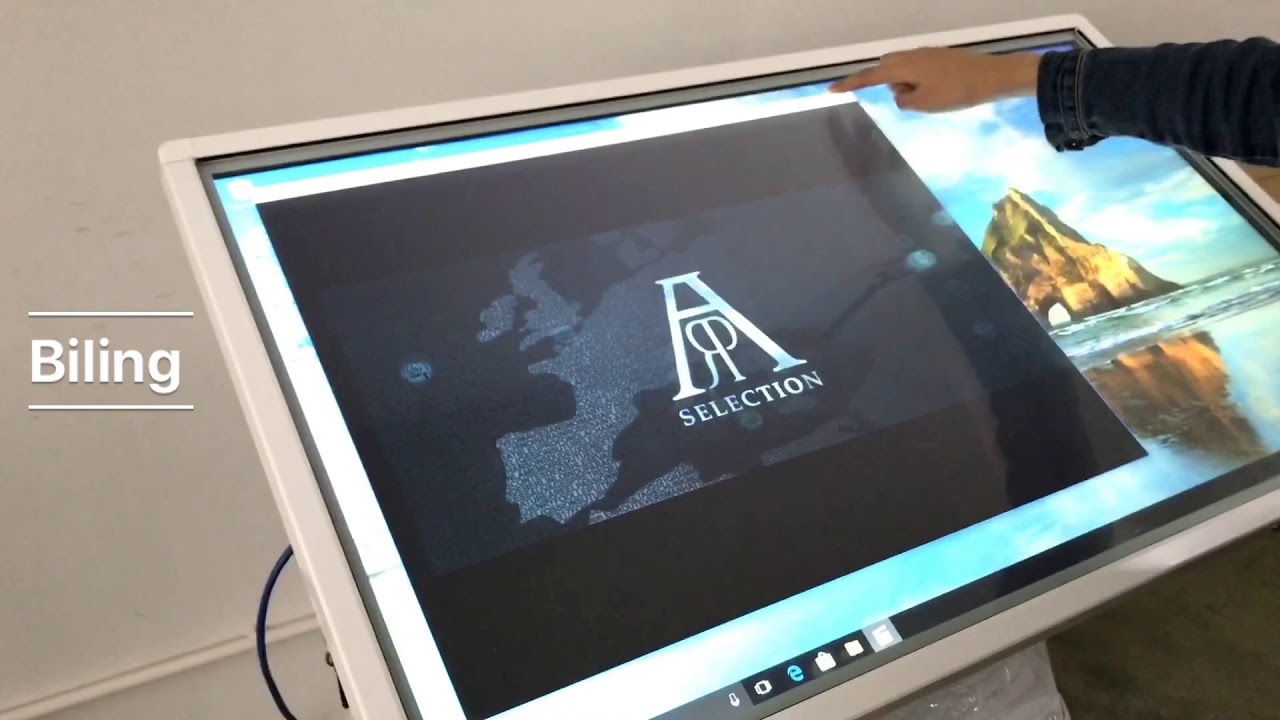 Horizontal lcd touch screen digital signage kiosk digital advertising ...