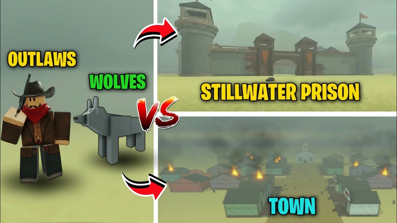 Dead Rails | Roblox | Outlaws and Wolves vs Stillwater Prison and Town ...