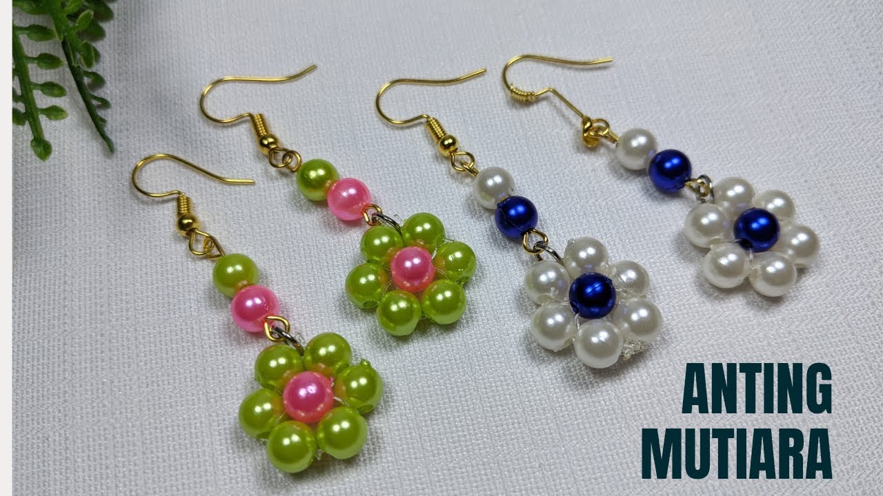 cara membuat anting cantik dari mutiara - YouTube
