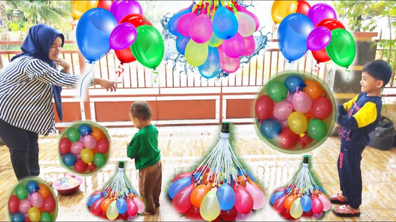 RAISEN & AZAM MAIN GAME LEMPAR TANGKAP BALON AIR - YouTube